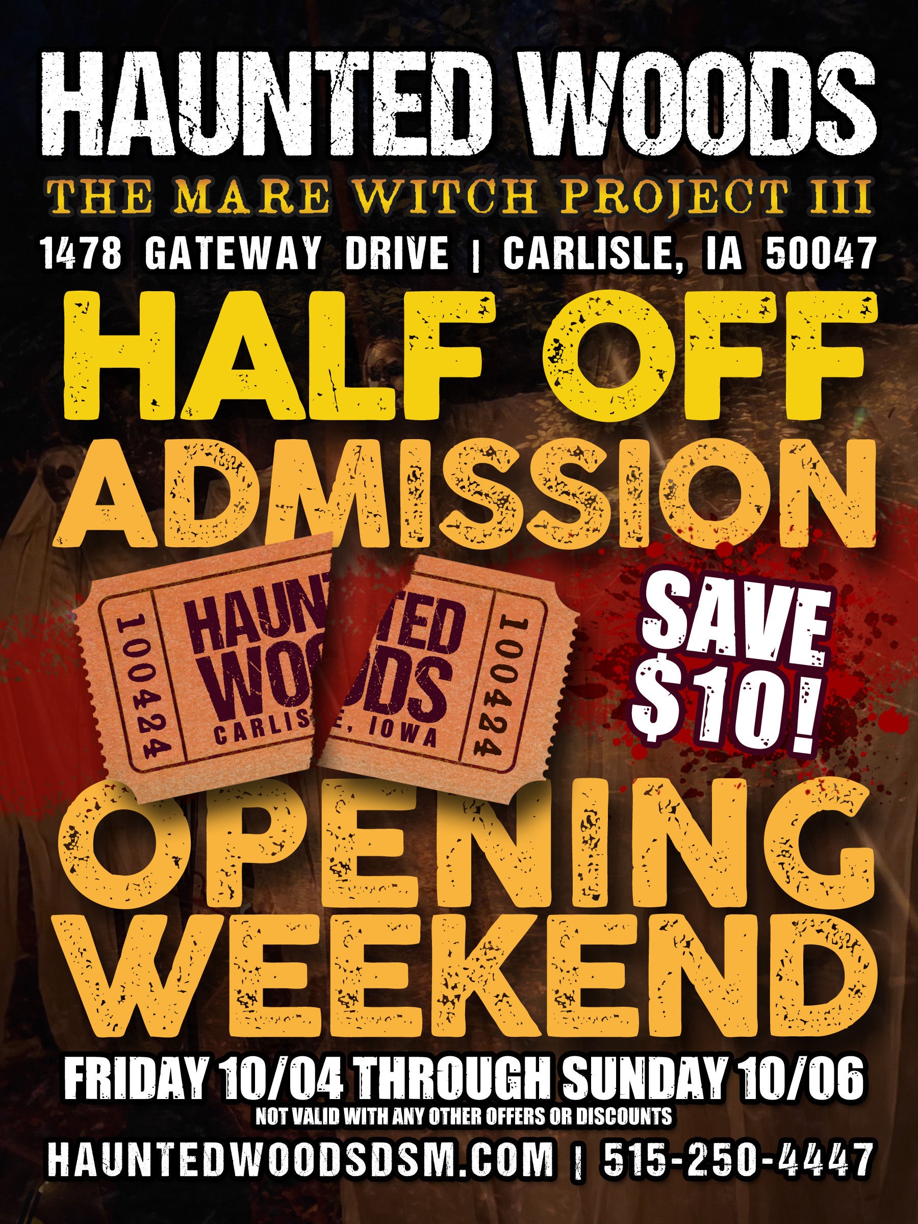 Carlisle Haunted Woods half off discount. – Des Moines Haunted Houses